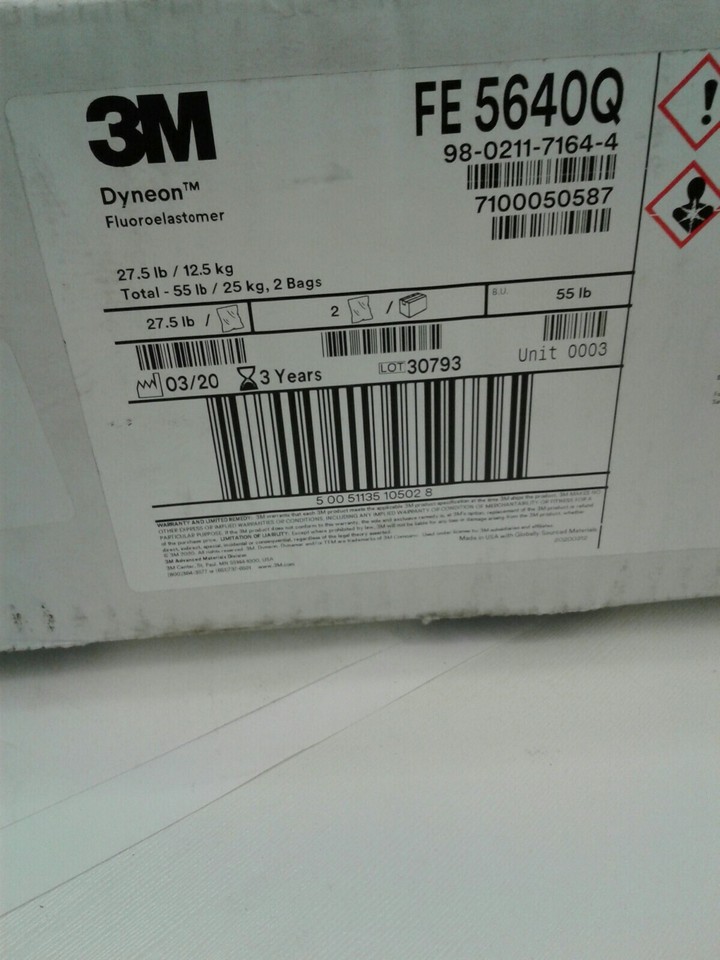 3M™ Dyneon™ Fluoroelastomer FE 5640Q, 55 lb Box (2--27.5lb Bags) | eBay