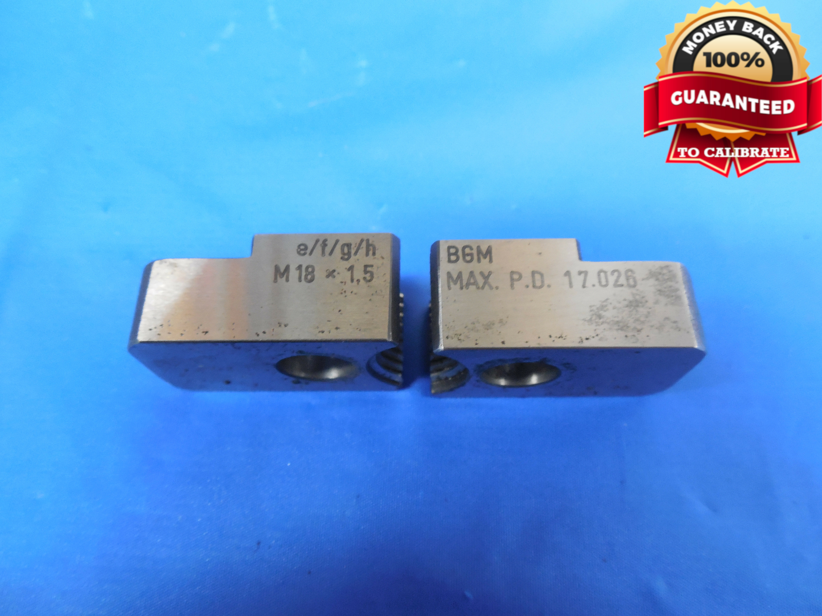 JOHNSON GAGE EXTERNAL THREAD COMPARATOR BGM SEGMENT M18 X 1.5 6g PD 17. ...