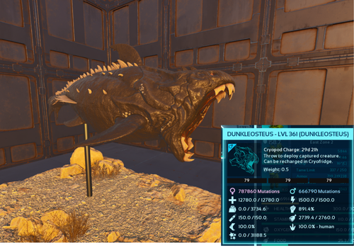 Dunkleosteus TOP STATS %100 imprint Ark Survival Ascended Official PVE ...