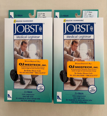 Jobst for Men Medical Legwear Knee High Socks Black Large Compression ...
