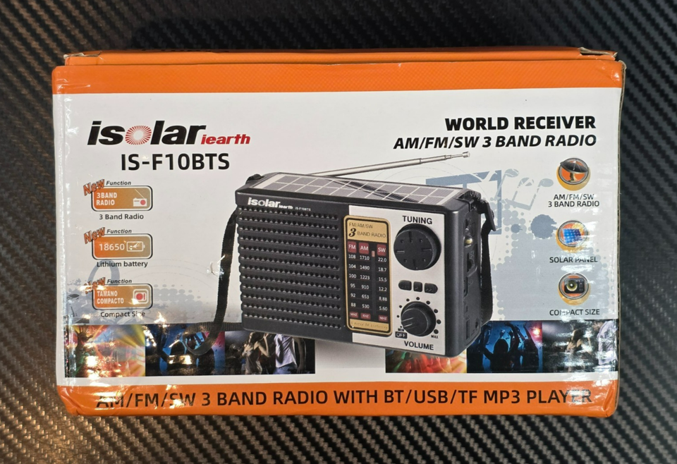 Isolar Iearth IS-F10BTS Newest Outdoor Rechargeable Solar Radio AM/FM ...