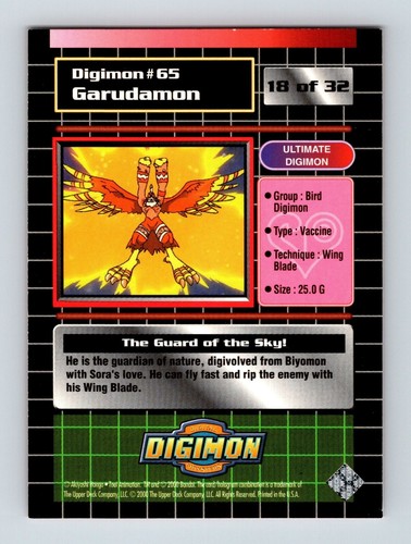 Digimon Animated Series 2 - Garudamon 18 of 32 - Upper Deck 2000 | eBay