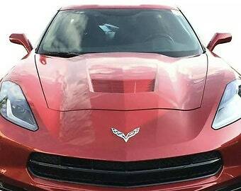 New Corvette C7 Stingray GM Front Crossed Flags Emblem Black Carbon | eBay
