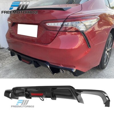 For 18-24 Toyota Camry SE XSE Rear Bumper Diffuser Spoiler Lip W/LED ...