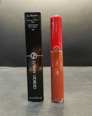 BNIB Giorgio Armani Lip Maestro Intense Velvet Color #206 Cedar. FULL ...