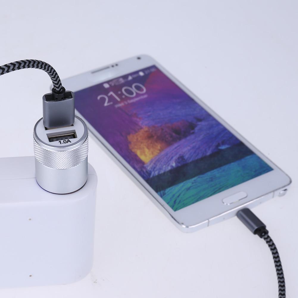 Metal Dual USB 2.1A Car Cigarette Lighter Adapter Charger(White+Silver ...
