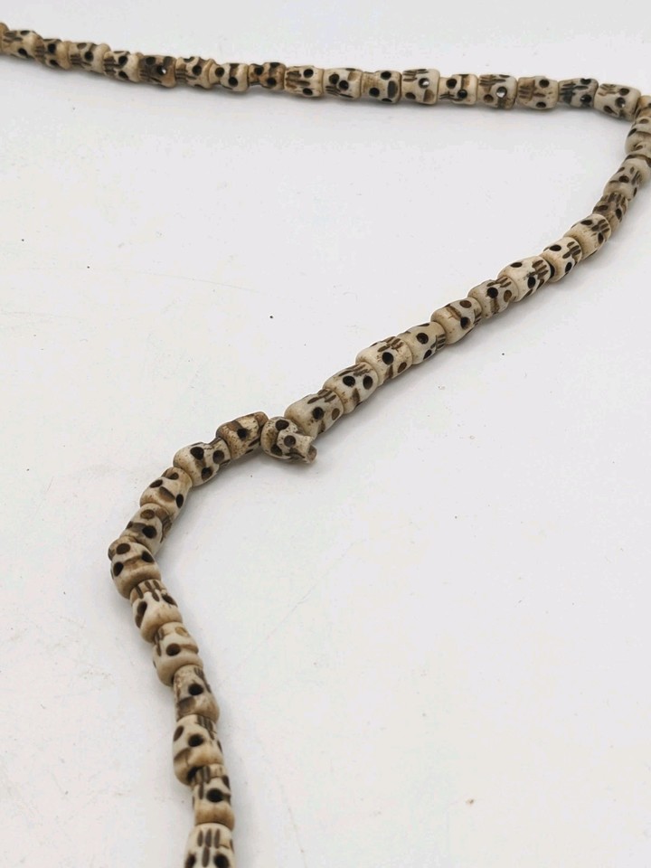 Vintage Hand Carved Skull rope Necklace Prayer Beads Buddhist | eBay UK