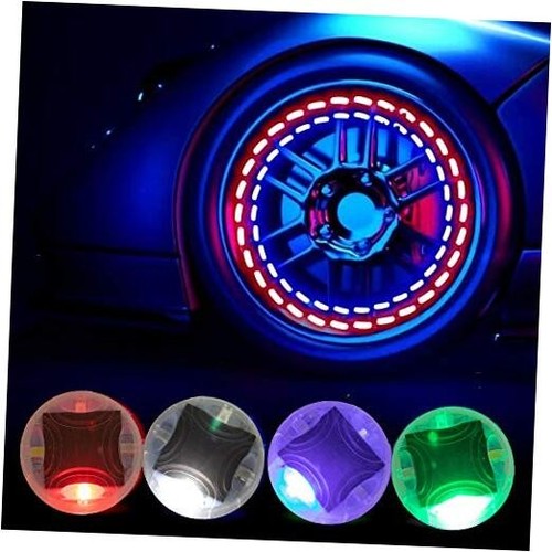 ATREPIN Car Tire Wheel Valve Cap Lights, 4pcs Colorful LED Tire Light ...