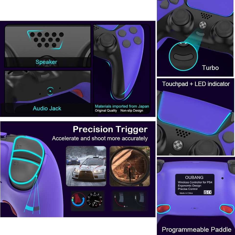 Elite Wireless Controller CompatibleFor Sony PlayStation PS4 Gamepad ...