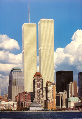 New York Lower Manhattan World Trade Center TWIN TOWERS 2001 24x34 ...
