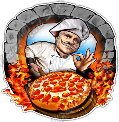 Stone Fire Pizza Italian Restaurant Cook Car Bumper Vinyl Sticker Decal ...