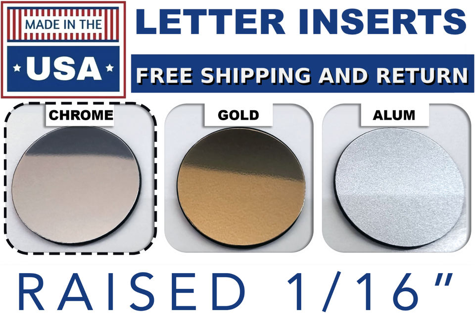 Chrome FRONT & REAR Plastic Raised Letters Inserts fits Corvette C4 ...