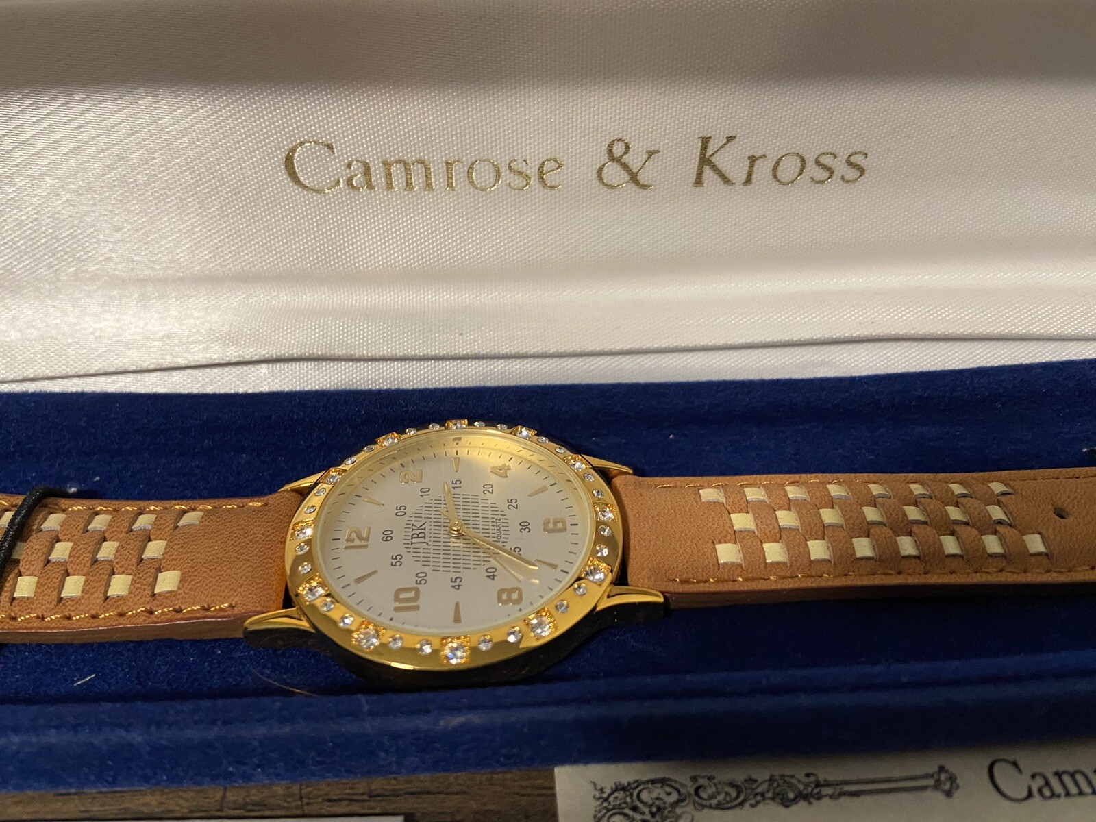 Camrose & Kross JBK Collection SEIKO Watch Gold Tone Crystal Bezel ...