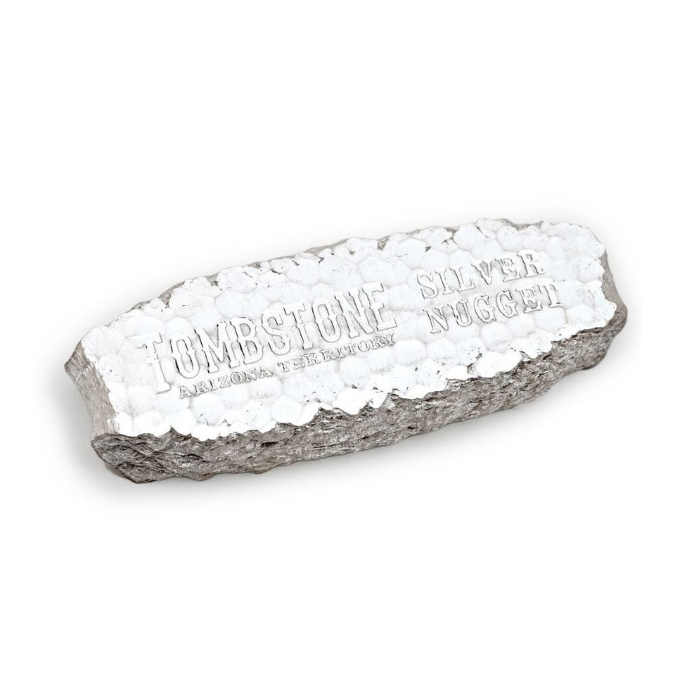 Scottsdale Mint 10-oz Silver Tombstone Nugget Bar with Bag | eBay