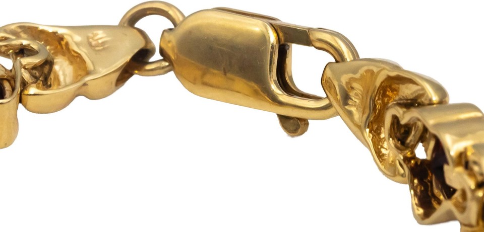 14k Yellow Gold Heart Cut Bezel Set Rainbow Assorted Gemstone Bracelet ...