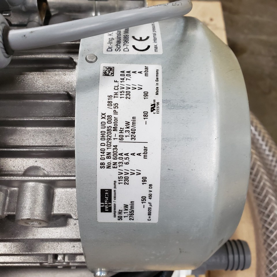 NEW Busch Samos Air Vacuum Pump Motor Blower w/ hose Side Channel ...