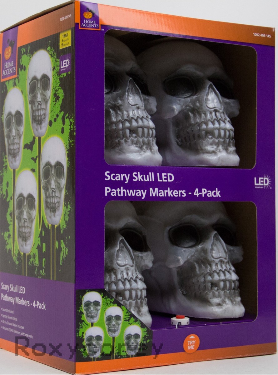 Skull Halloween Pathway Markers TOTALLY GHOUL Halloween 3 Skulls
