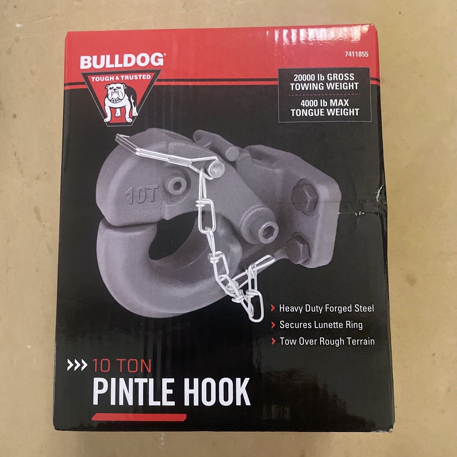 Bulldog 7411855 Heavy-Duty Pintle Hook Mount for Towing, 10 Ton ...