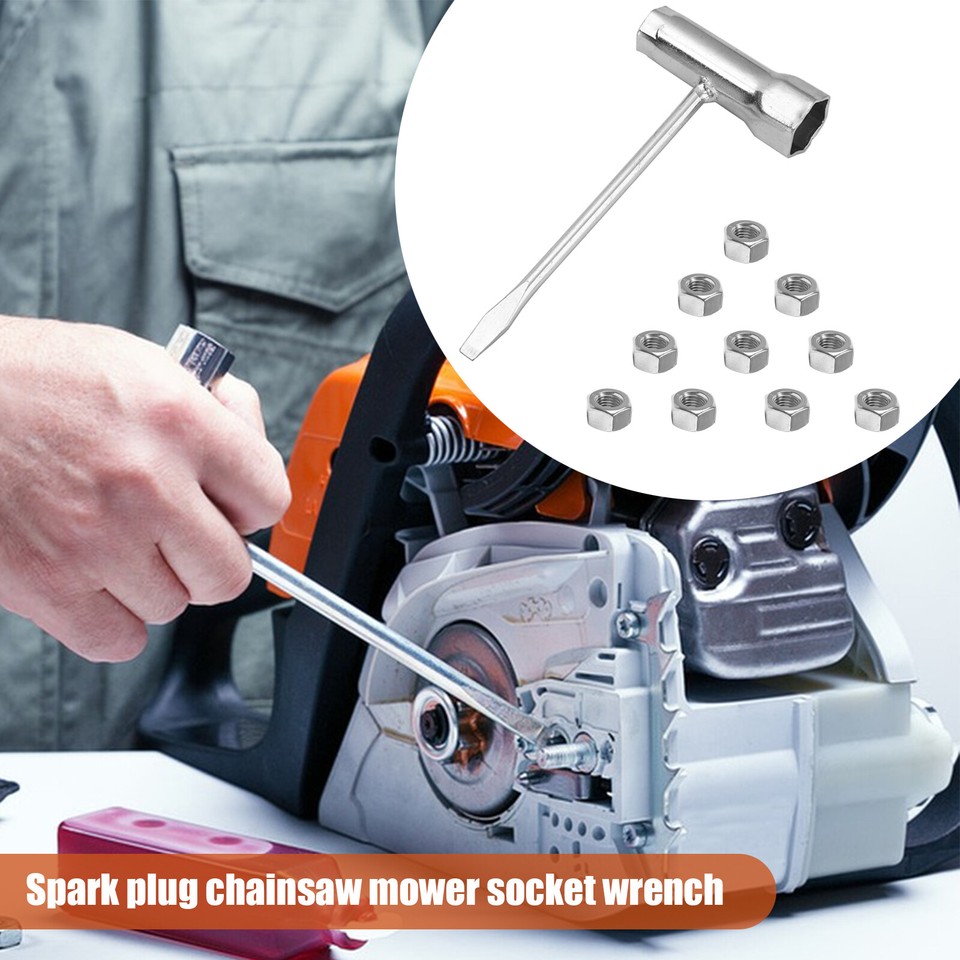 13*19mm Spanner Wrench Screwdriver Tool Kit + M8 Bar Nuts For Stihl ...