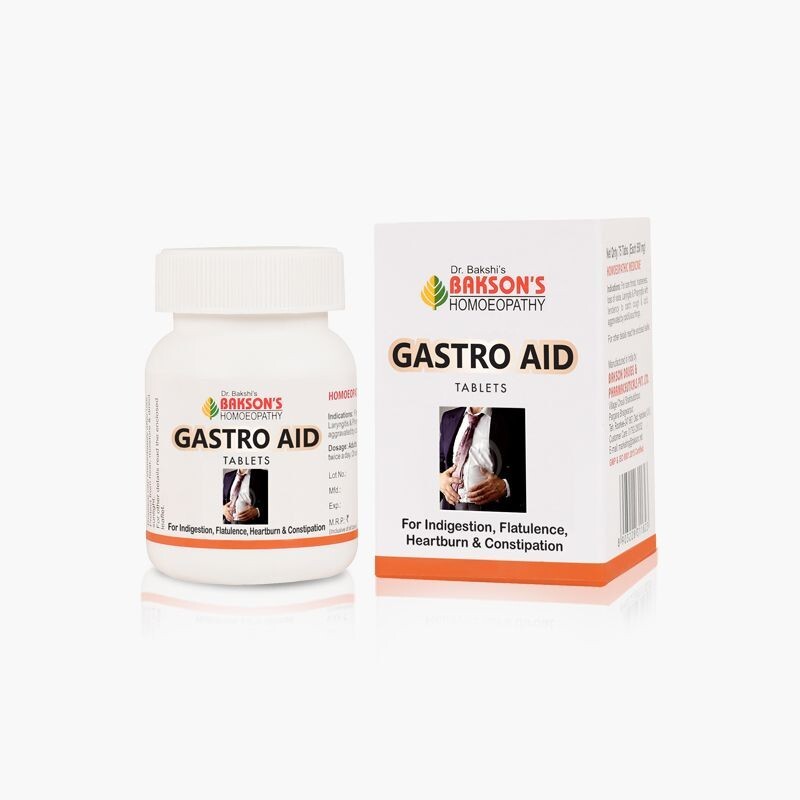 Bakson's Homoeopathy Gastro Aid (75 tab) Hyperacidity, Belching ...