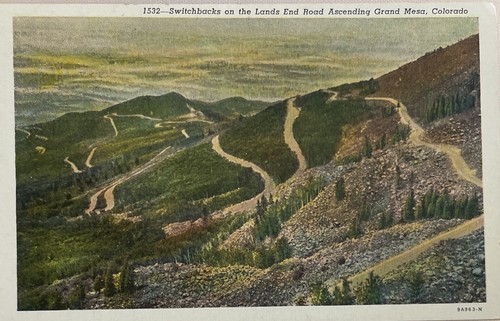 Switchbacks Lands End Road Grand Mesa Colorado Vintage Linen Postcard ...