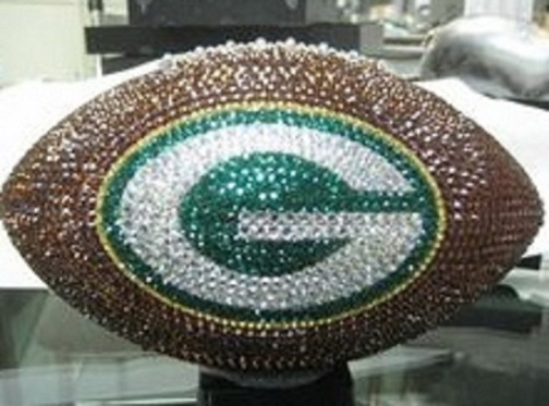 PACKERS FOOTBALL,SWAROVSKI CRYSTAL FOOTBALL,NFL bling ball,crystal ...