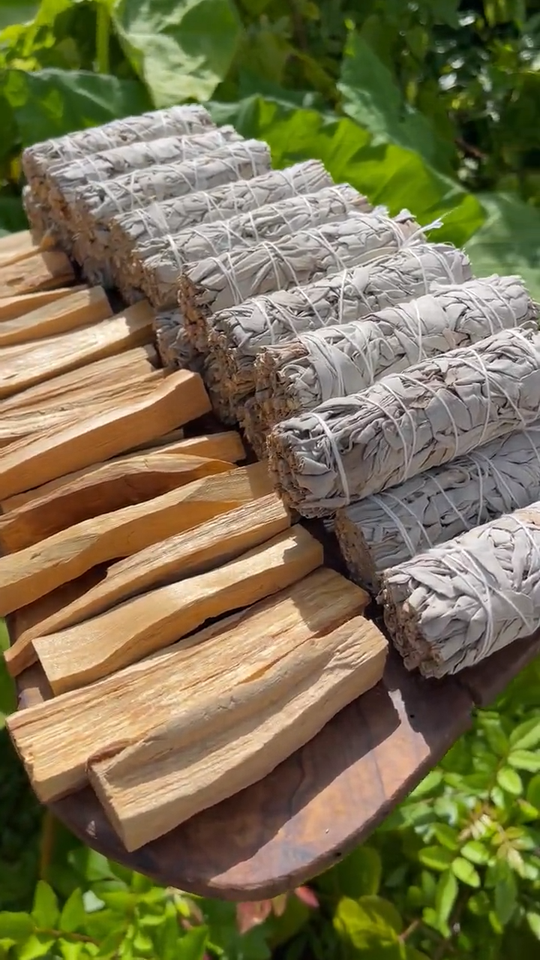 White Sage Smudge Sticks & Palo Santo Wood Bundle (4+4): Fresh Aromatic ...