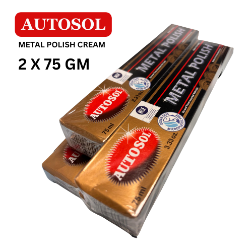 2 x 75g Metal Autosol Polish Chrome Cleaner Aluminium Solvol Brass ...