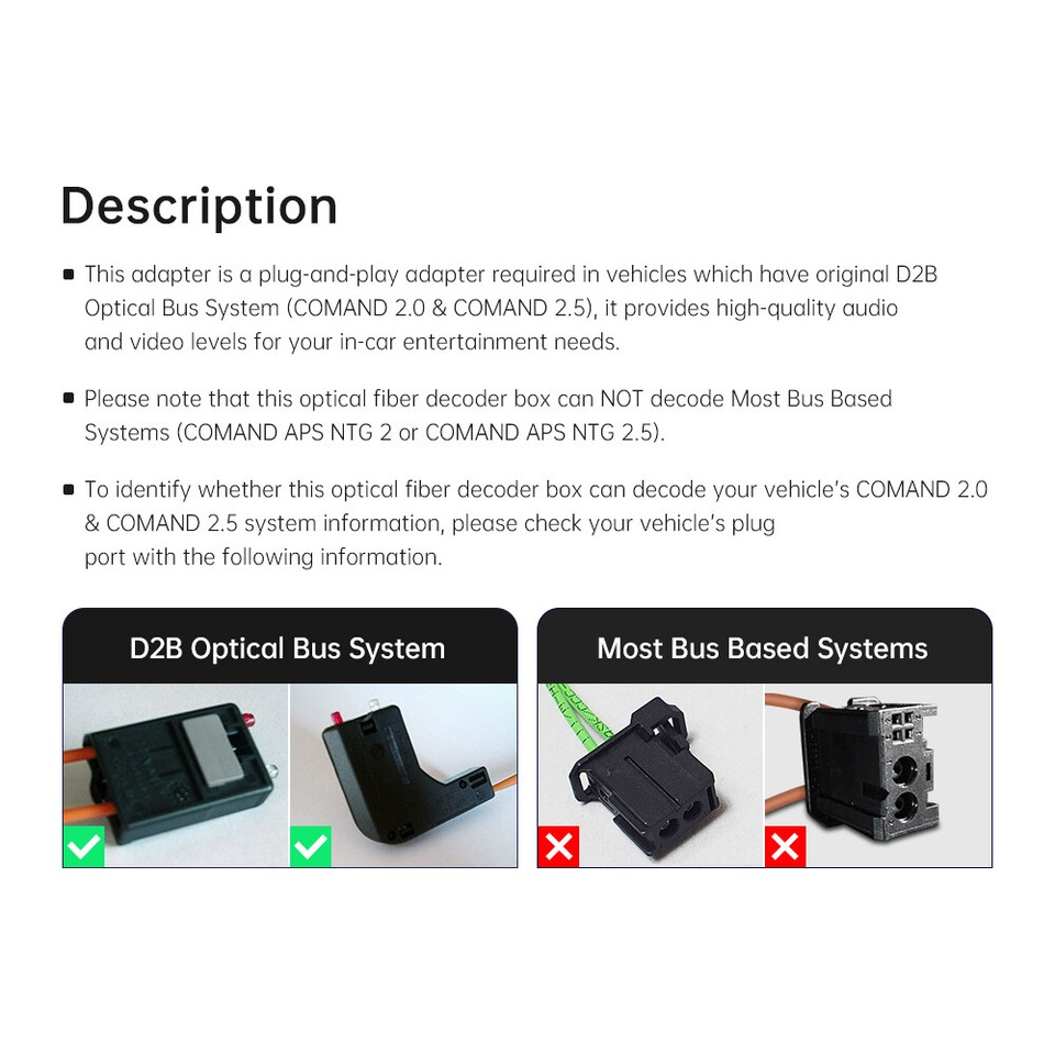Car Universal D2B Optical Fiber Decoder Box Adapter for Mercedes-Benz S ...