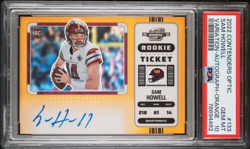 SAM HOWELL 2022 CONTENDERS OPTIC AUTOGRAPH ORANGE GEM MINT 10 PSA RC ...
