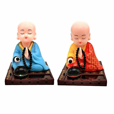 Solar Power Dancing Toys Buddhist Monk Bobblehead Car Dashboard Window ...