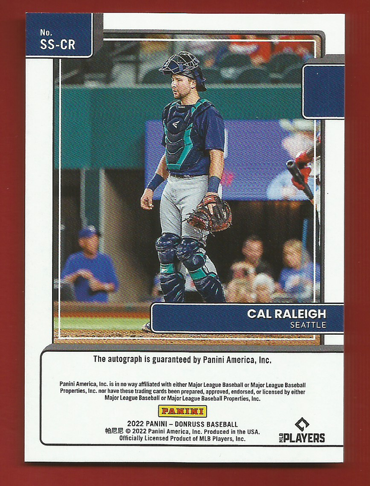 2022 DONRUSS BASEBALL "MARINERS ROOKIE CAL RALEIGH" "SIGNATURE SERIES ...