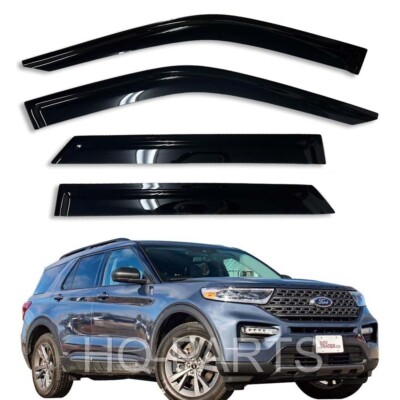 For 20-25 Ford Explorer Smoke Tint Window Visors Sun Wind Rain Guard ...
