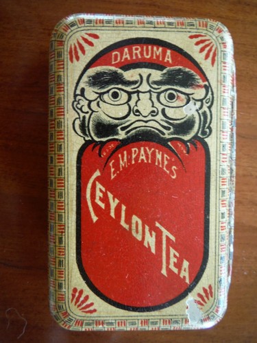 VERY RARE ANTIQUE E.M. PAYNE'S DARUMA CEYLON TEA - SMALL HINGE LID ...