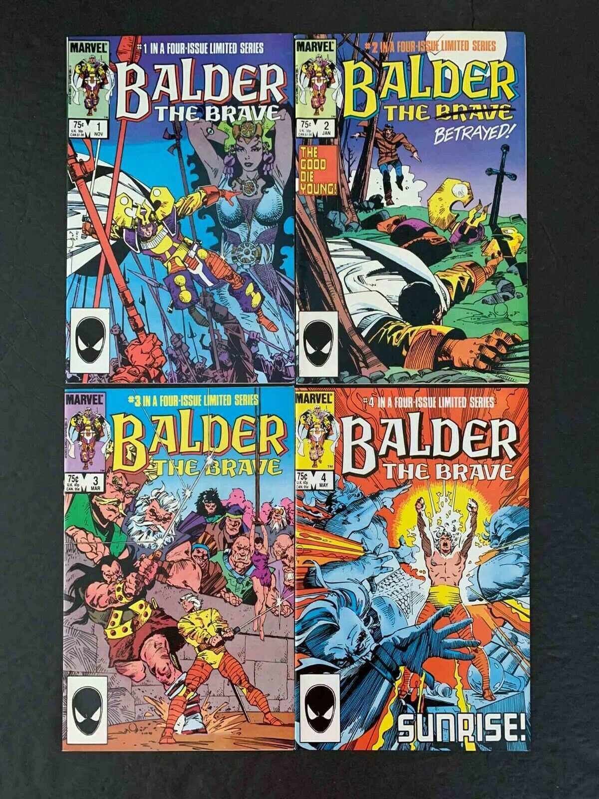 Balder The Brave Full Set # 1,2,3,4 Marvel Comics 1985-1986 Vf+ | eBay