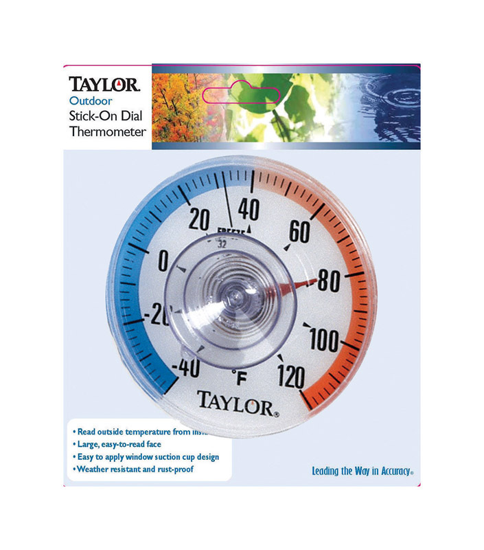 Taylor Precision 5321N Window Thermometer-40 to 120 Deg F 3-1/2" Dial ...
