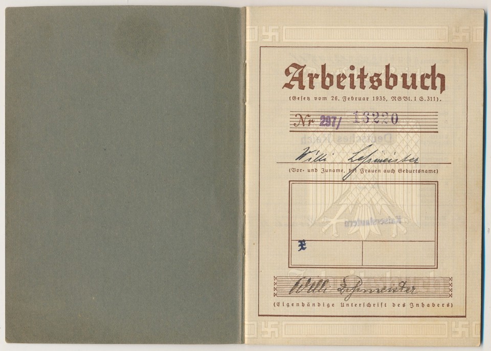 WW1 WW2 German Deutsches Reich Arbeitsbuch ID book paperwork vet estate ...