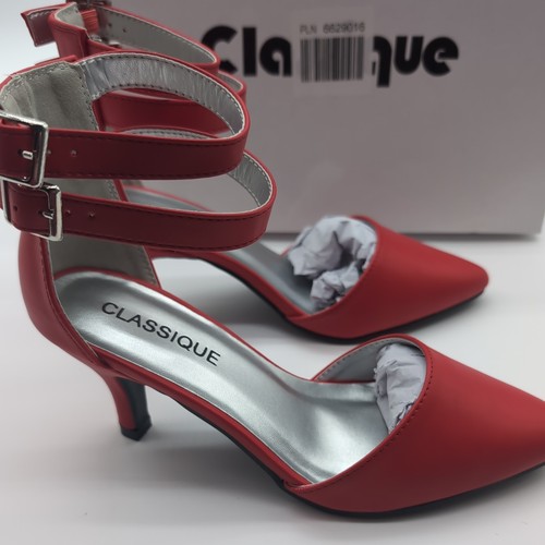 New Classique Womens Pointed Toe Camlo Pump Heels Shoes - Red - US SZ ...