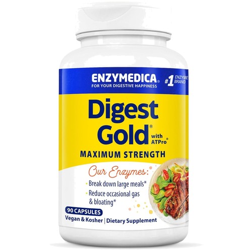 Unflavored Digest Gold + ATPro - 90 Capsules for Smooth Digestion ...