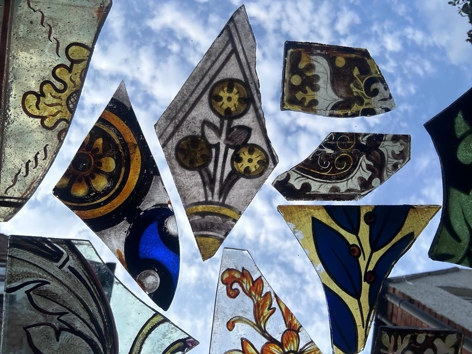 Stained Glass Church Fragments | eBay