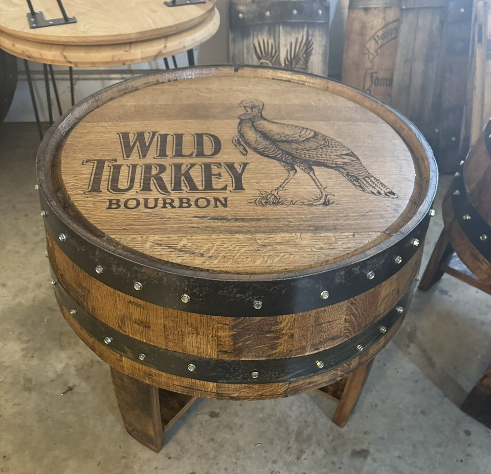 Whiskey Barrel End Table - Barrel Head End Table Customized Engraving ...