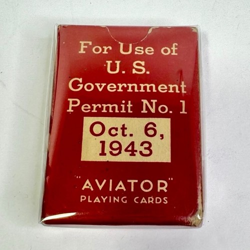 Aviator Playing Cards Oct 6 1943 US Govt Permit No 1 Gift of American ...