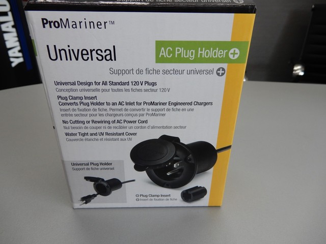 ProMariner Black Univeral AC Plug Holder #51300 battery charger flush ...