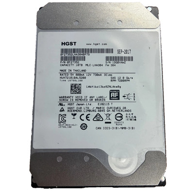 HGST He10 10TB 7.2K SAS 12Gb/s 3.5" Enterprise HDD 0F27352 ...
