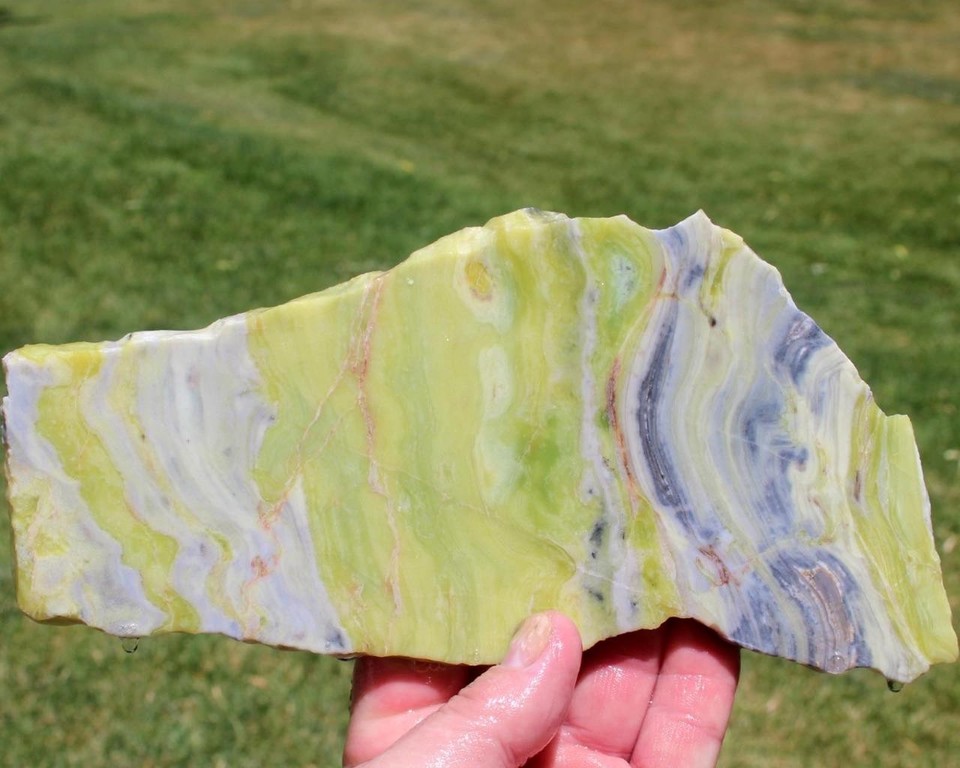 NEW LEMON LIME SERPENTINE SLAB 335 Grams rock/jasper/agate/rough/gems ...