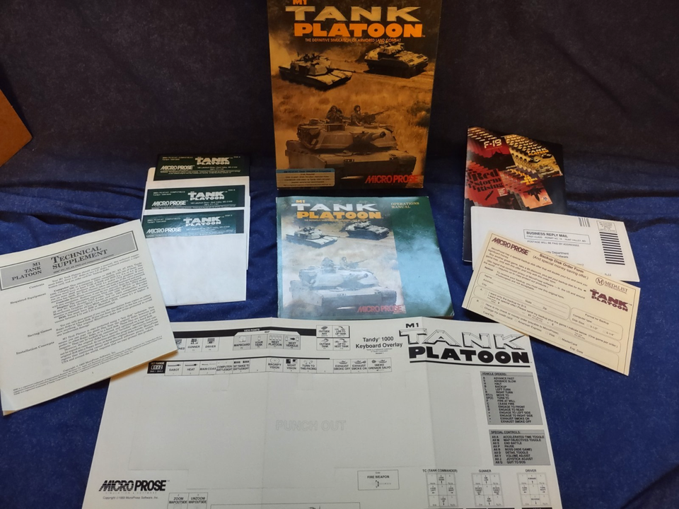 M1 Tank Platoon for IBM PC Tandy 5.25" Floppy Disks BIG BOX 1989 ...
