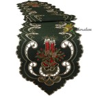 Dark-Green Doily Table runner Tablecloth Topper Christmas Red Candle ...