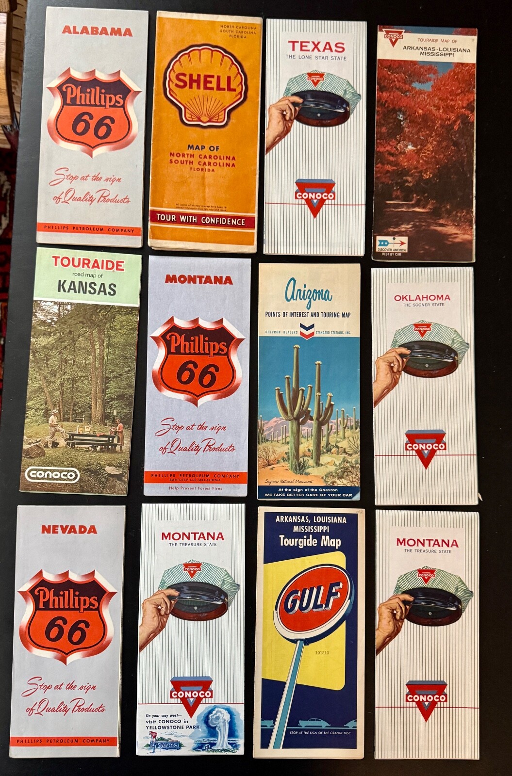 18 Vintage Service Station Maps SHELL-PHILLIPS 66-CONOCO-GULF-TEXACO ...