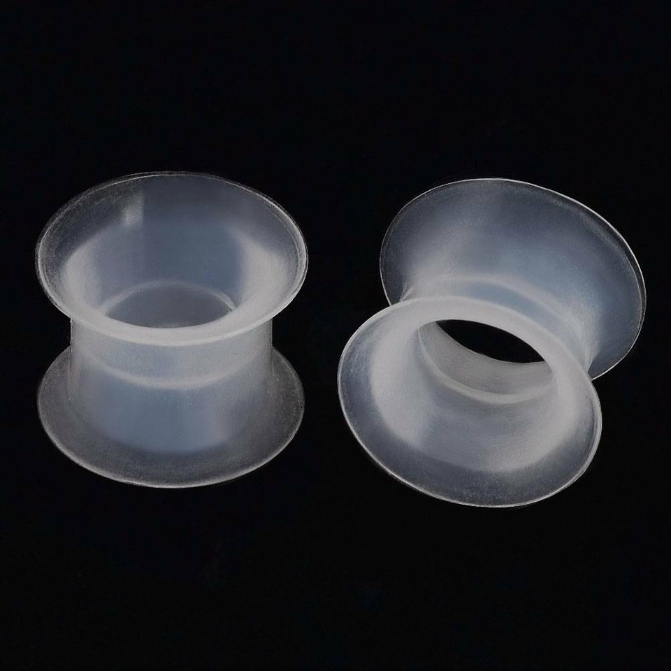 Pair Hard Silicone Ear Tunnel Plugs Hollow Soft Ear Gauge Expander ...