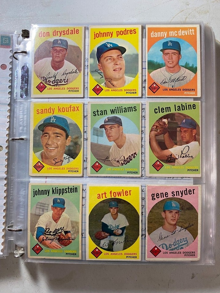 1959 Topps Baseball complete set 1-572 VG-EX+ in Plastic Sheets & 2 ...